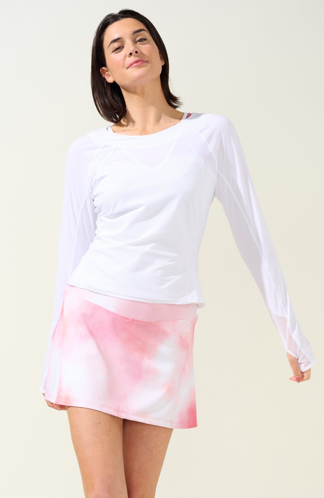 Romance Pink Swish Tennis Skirt Eco-Friendly High-Waisted Design | UPF ...